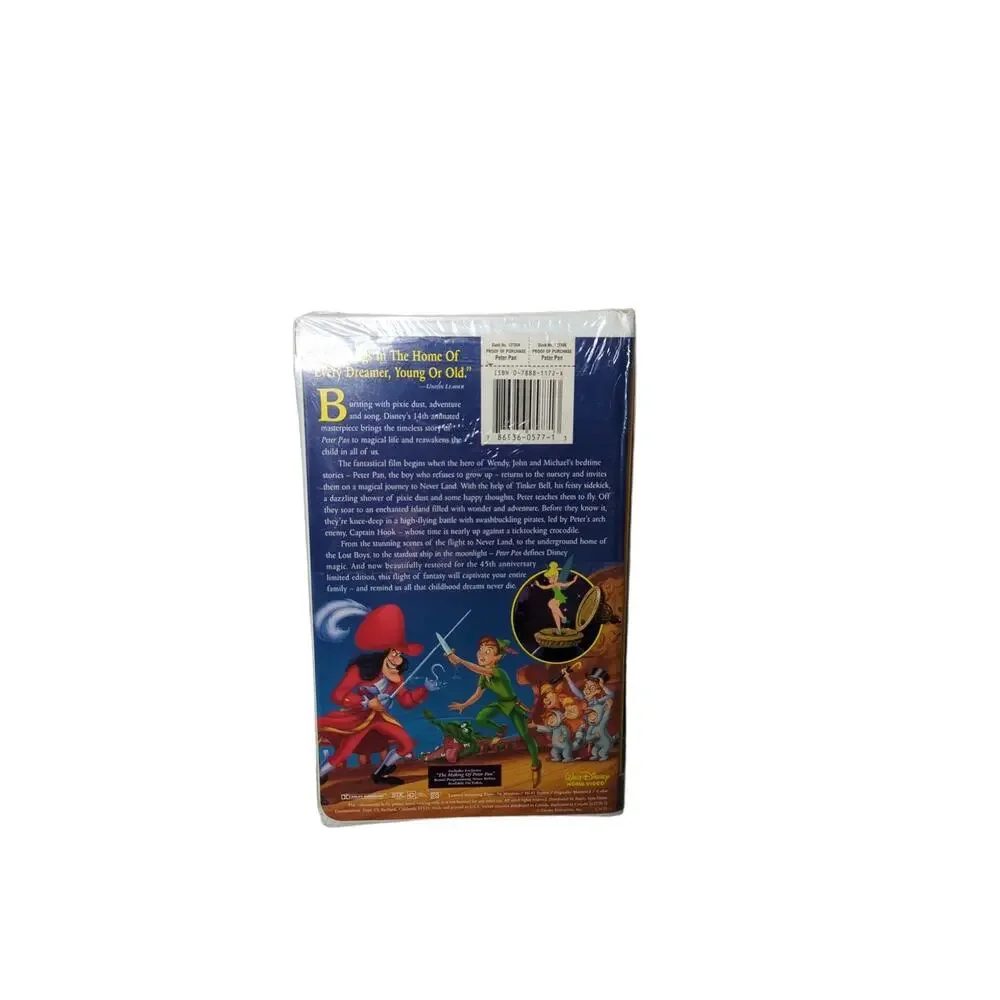 Disney | Other | New Sealed Vhs Tape Disney Peter Pan Masterpiece 45th ...